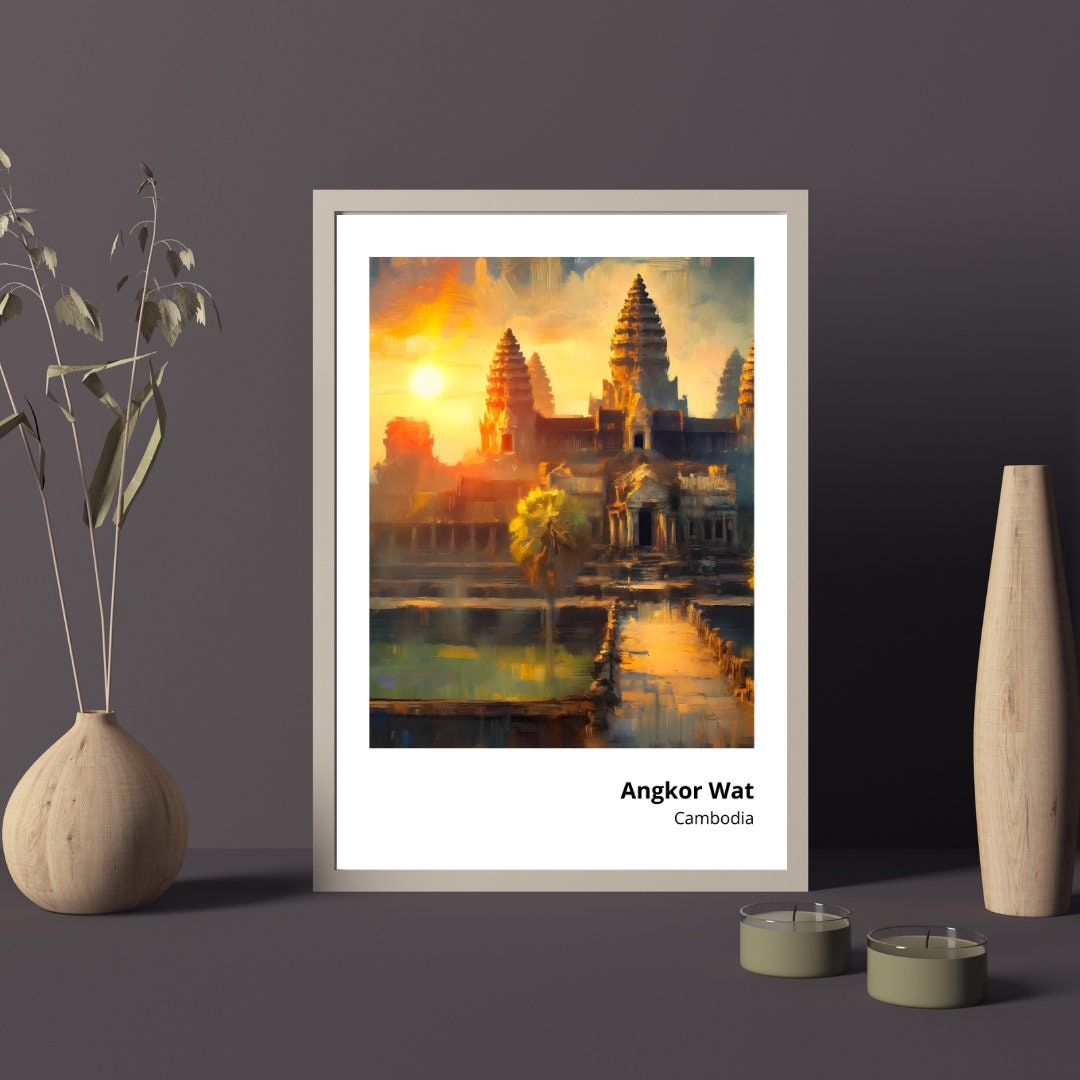 Angkor Wat Art Print - Stunning Digital Painting of Cambodian Temple ...