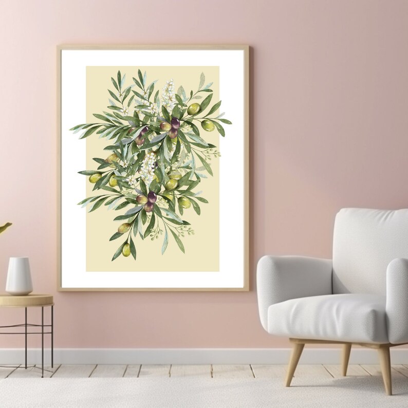 Modern Papyr Olive Branch Poster: Elegant Italian-inspired Digital ...