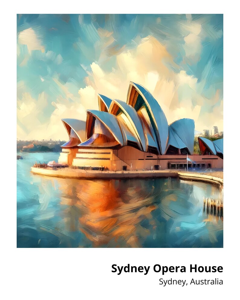 Sydney Opera House Art Print - Iconic Digital Painting of Australian ...