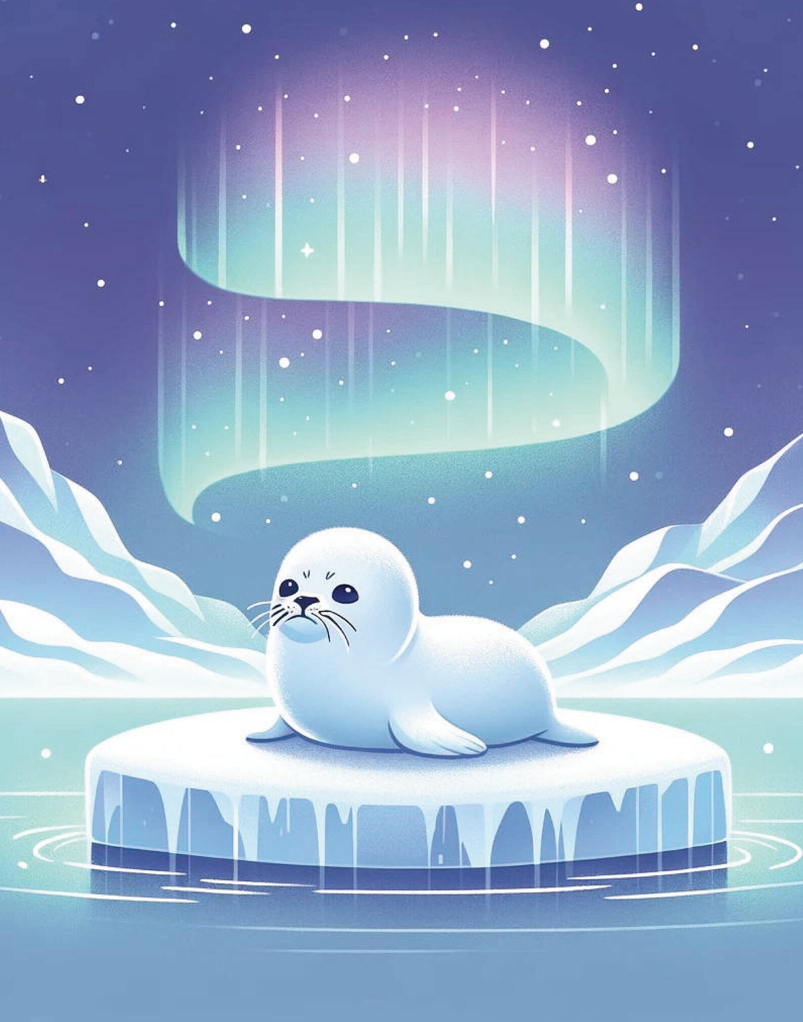 Aurora Seal Serenade Art Print Mesmerizing Northern Lights Seal ...