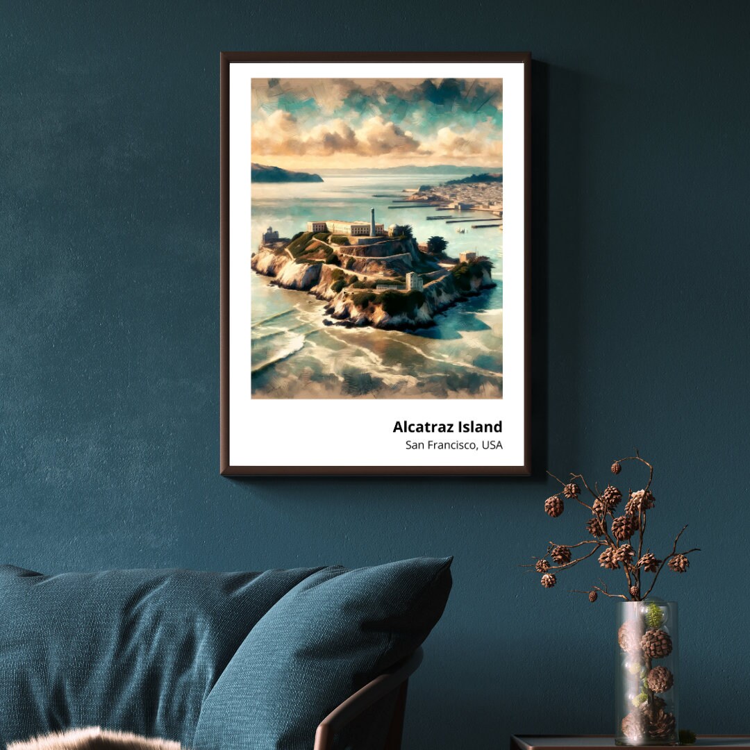 Alcatraz Island Art Print - Striking Digital Painting of San Francisco ...