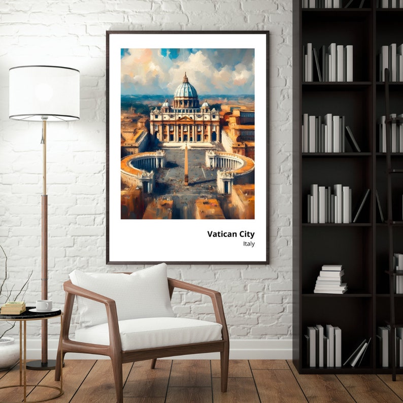 Vatican City Art Print Stunning Digital Painting of St. Peter's ...