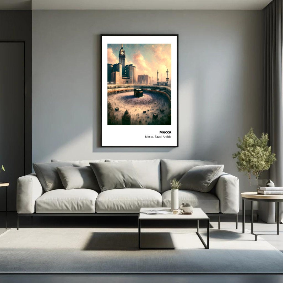 Mecca Art Print - Stunning Digital Painting of Iconic Holy City ...