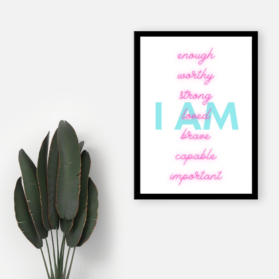 Empowering Affirmation Poster: 'I AM' Self-love and Confidence Boosting ...