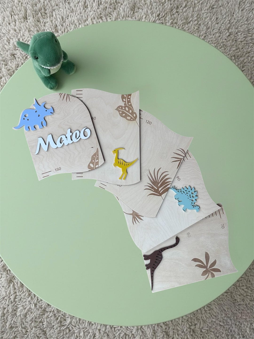 Personalized Dino Height Board, Kids Nursery Wall Decor, Baby Keepsake ...