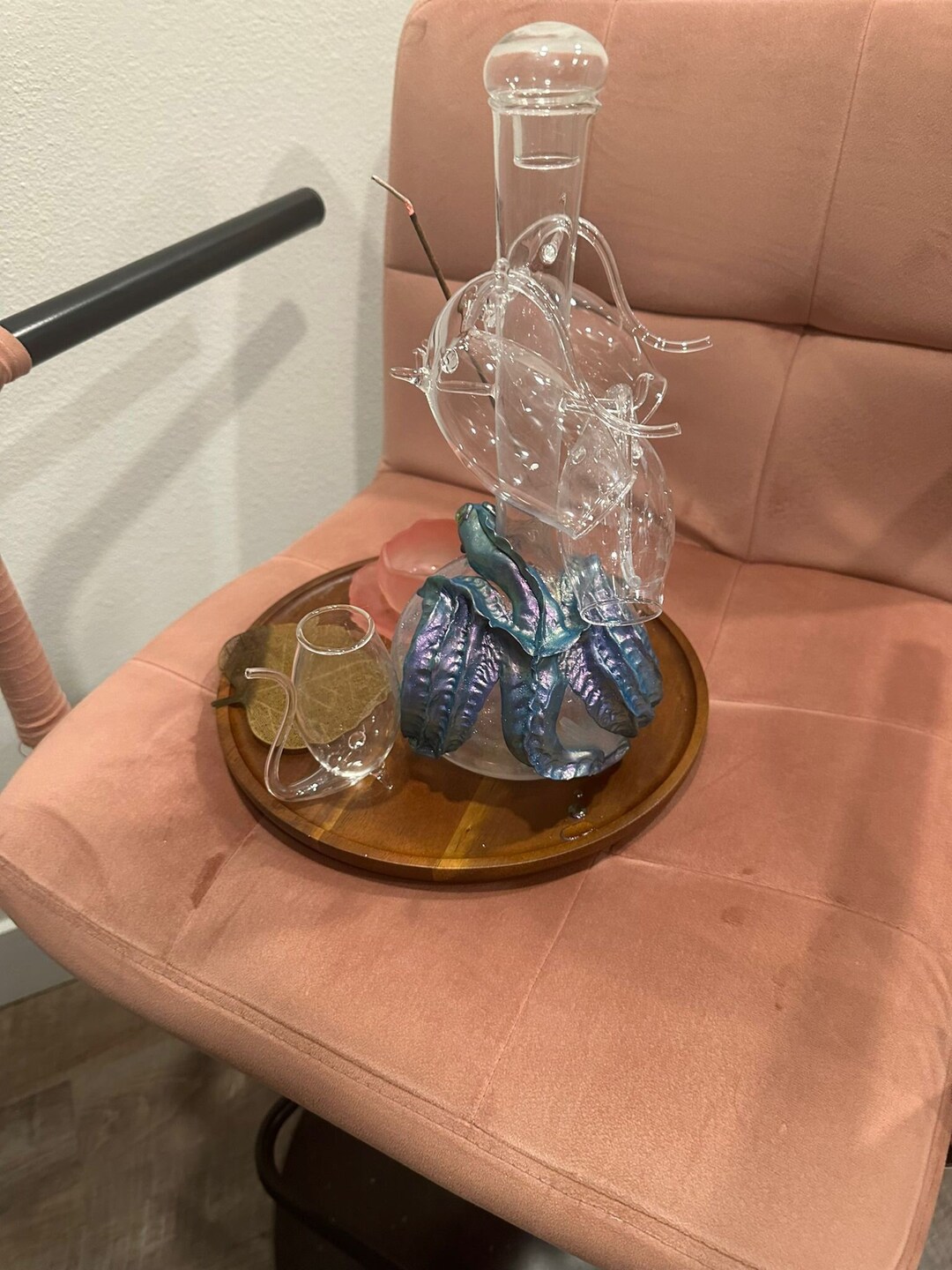 Handcrafted Glass Pitcher - Emerald Dragon Decanter, Polymer Clay ...