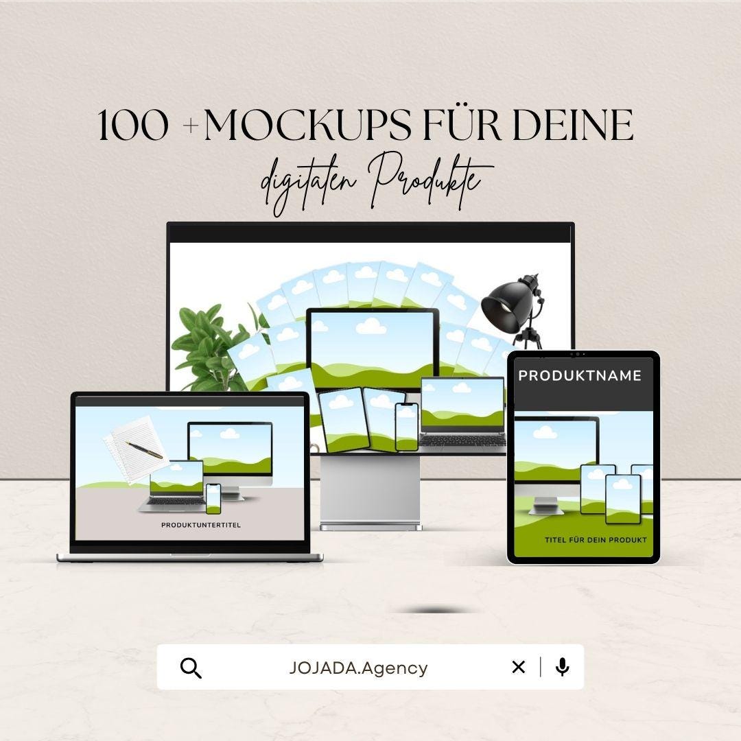 100 + Mockup Template Bundle for Digital Products With MRR & PLR for ...