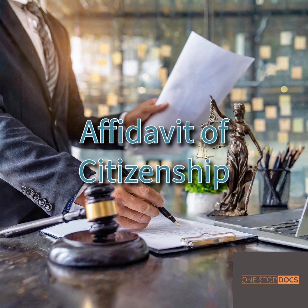 Affidavit of Citizenship Template - Etsy