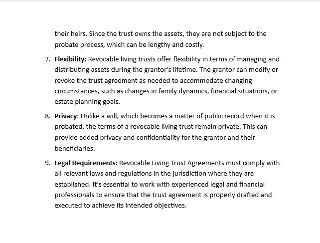 Revocable Living Trust Agreement Template - Etsy