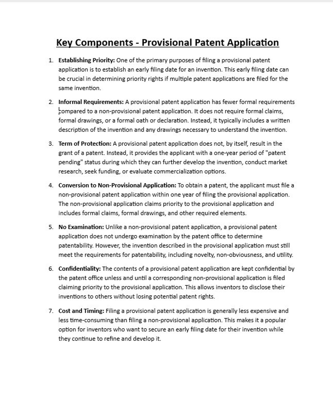 Provisional Patent Application Template - Etsy
