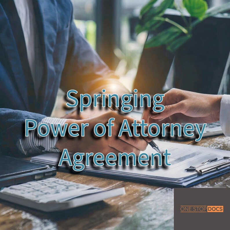 Springing Power of Attorney Agreement Template - Etsy