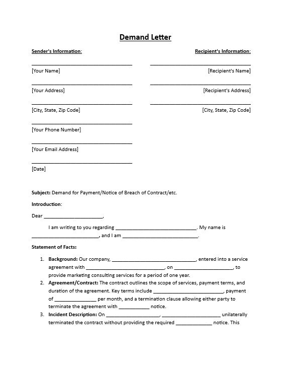 Demand Letter Template - Etsy
