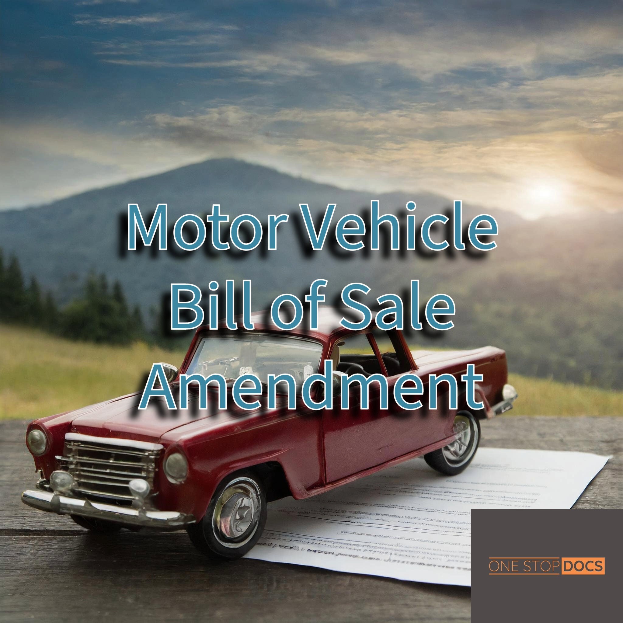 Motor Vehicle Bill of Sale Amendment Template - Etsy