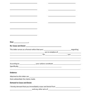 Cease and Desist Letter Template - Etsy