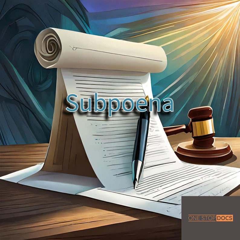 Subpoena Template - Etsy
