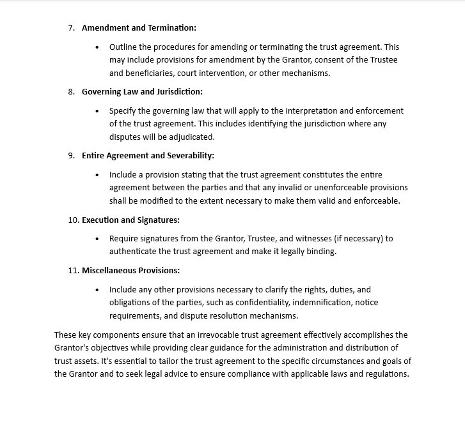 Irrevocable Trust Agreement Template - Etsy