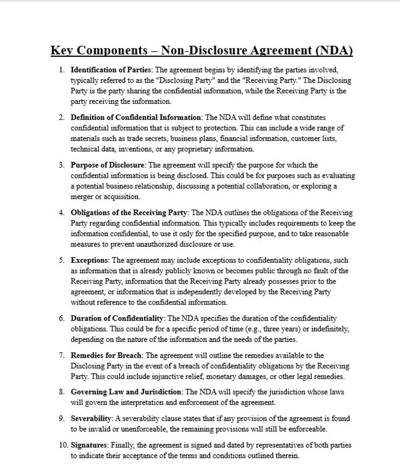 Non-disclosure Agreement Template - Etsy