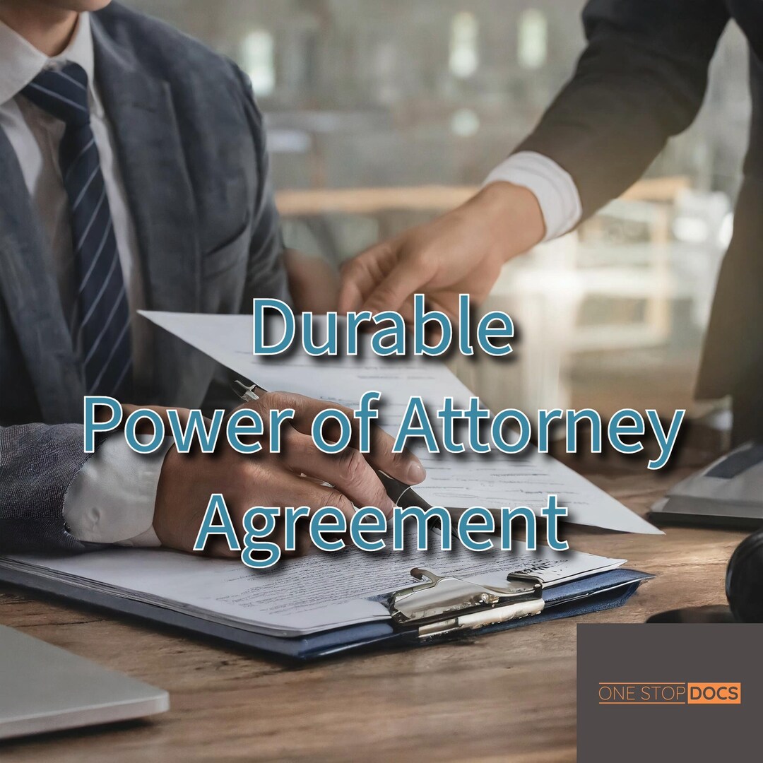 Durable Power of Attorney Agreement Template - Etsy