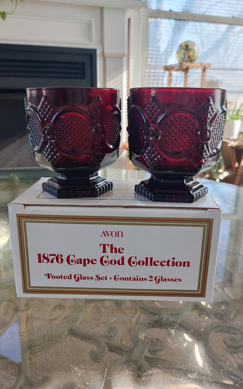 Rare Avon Cape Cod 1876 Collection Footed Glass Set of 2 - Etsy