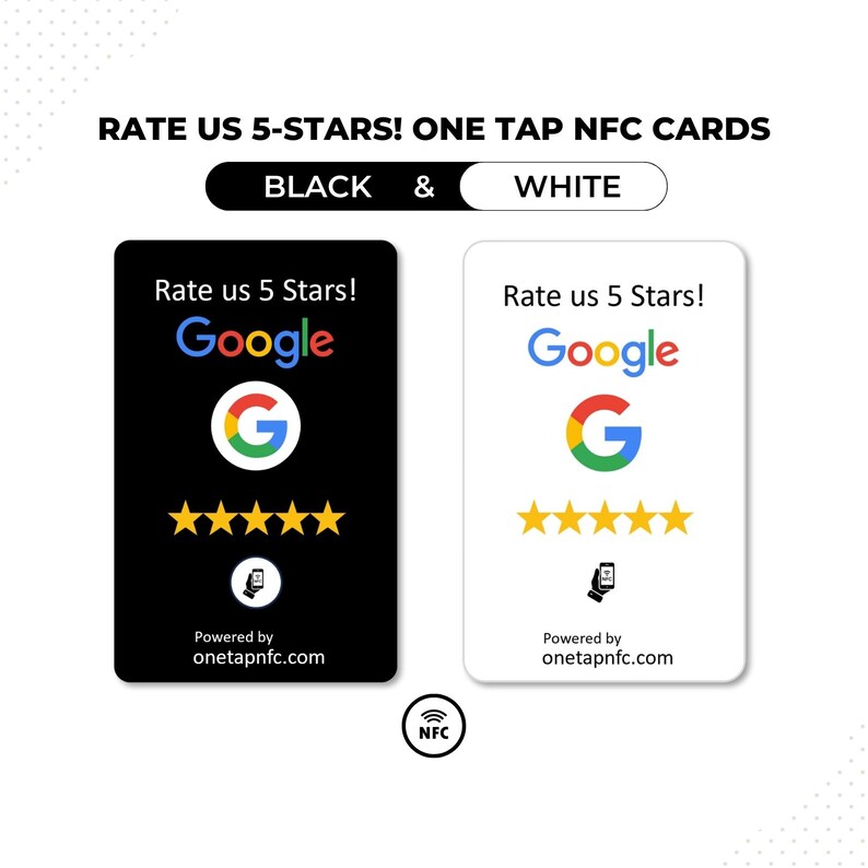 Google Review NFC Cards | Rate Us 5 Stars Card | NFC Touch Cards ...