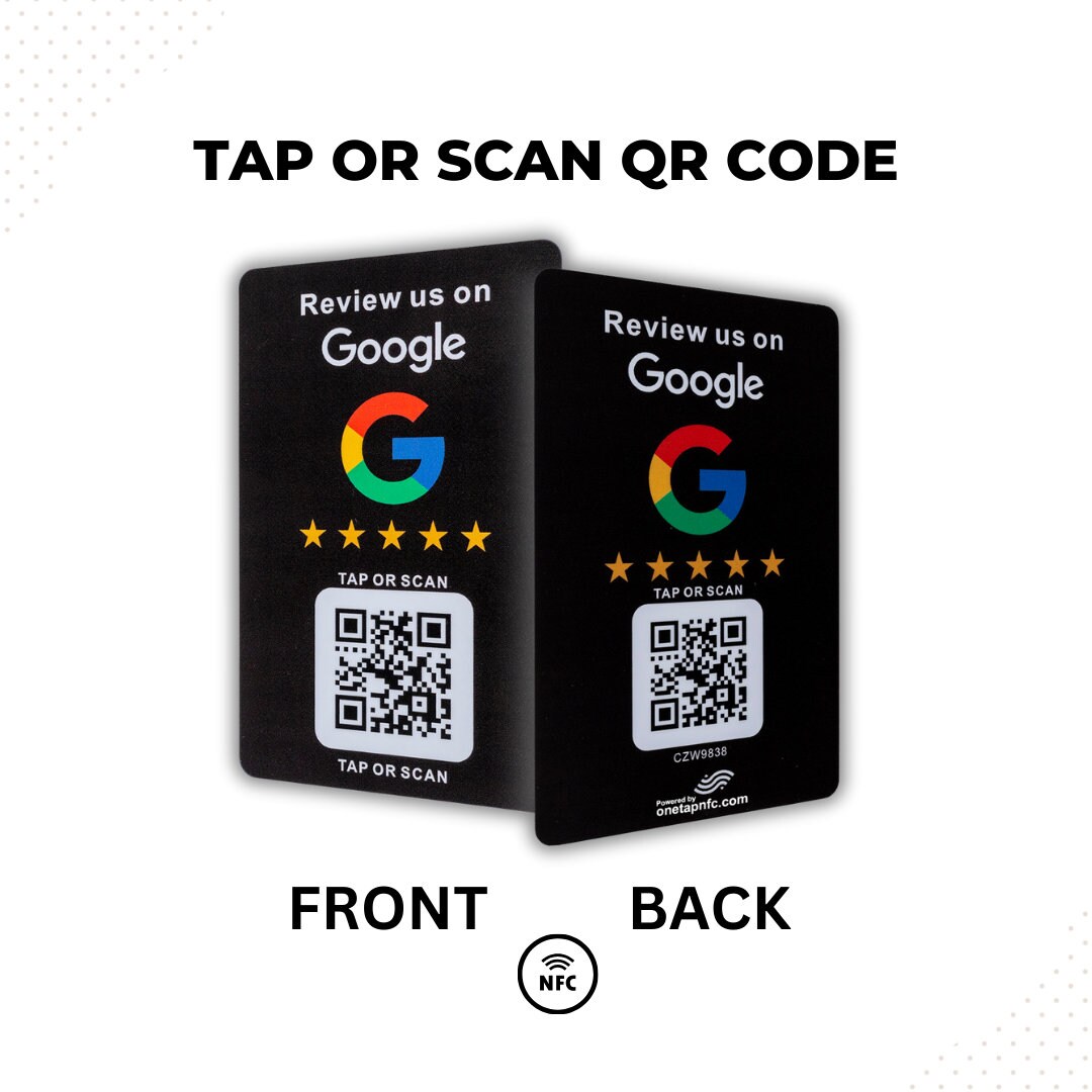 Google Review NFC Tap and QR Code Scan Cards - Etsy