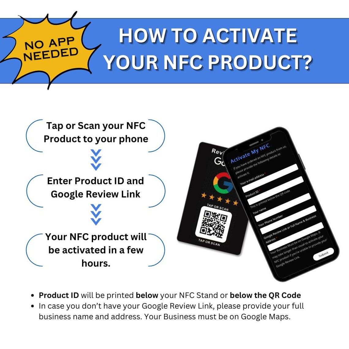 Google Review NFC Tap and QR Code Scan Cards - Etsy