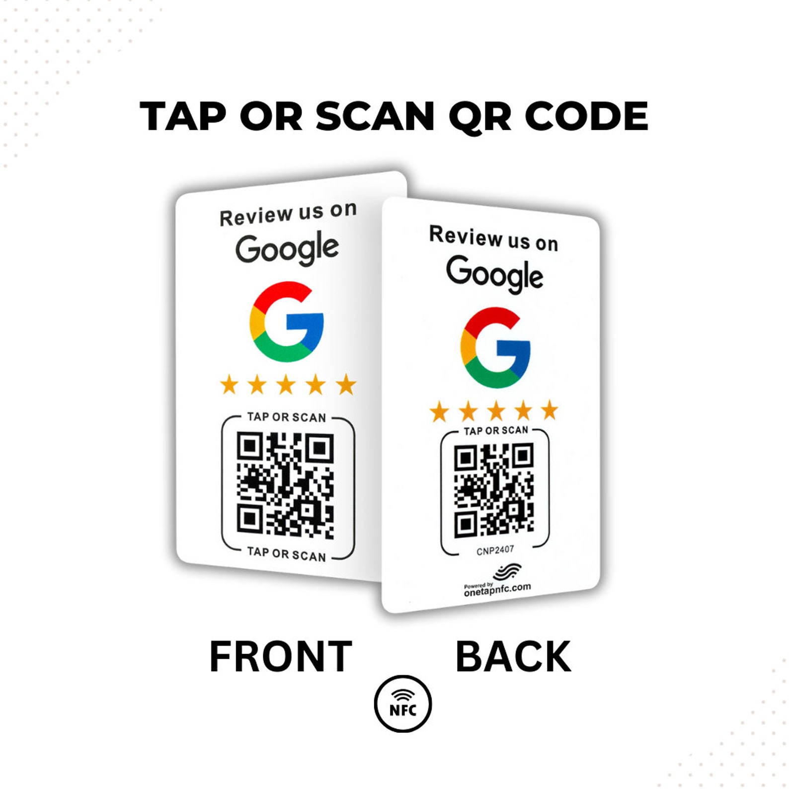 Google Review NFC Tap and QR Code Scan Cards - Etsy