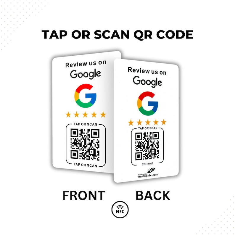 Google Review NFC Tap and QR Code Scan Cards - Etsy