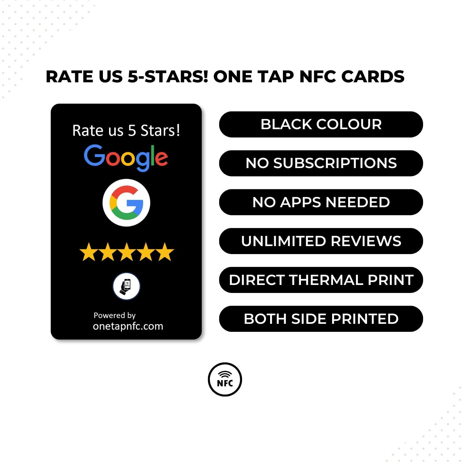 Google Review NFC Cards | Rate Us 5 Stars Card | NFC Touch Cards ...
