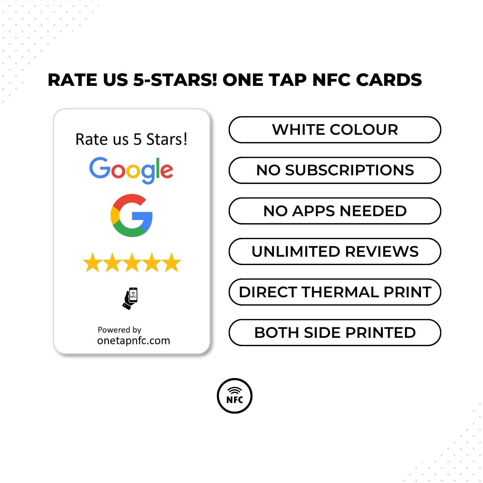 Google Review NFC Cards | Rate Us 5 Stars Card | NFC Touch Cards ...