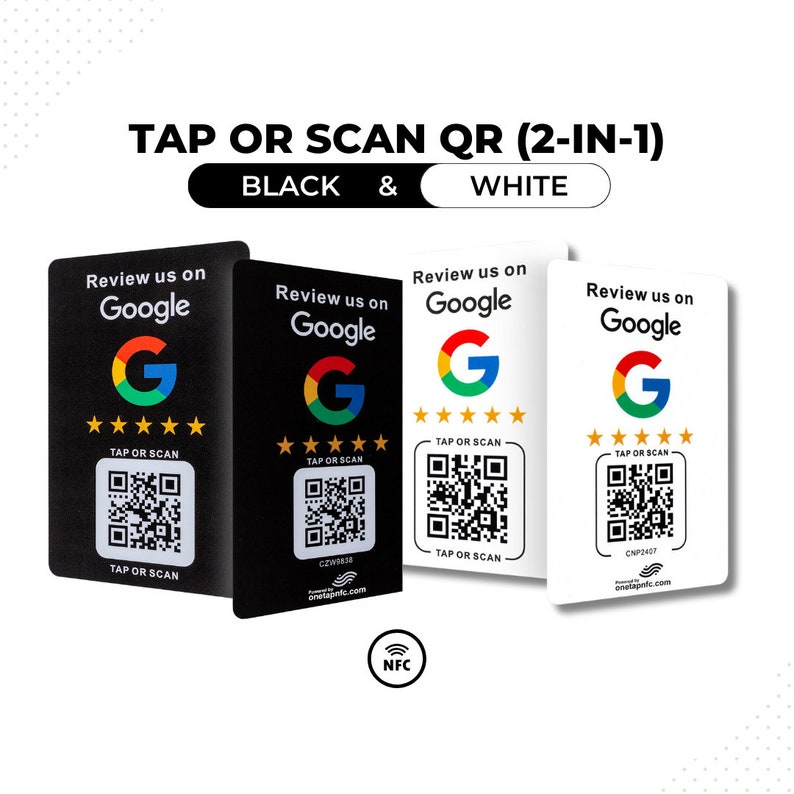 Google Review NFC Tap and QR Code Scan Cards - Etsy