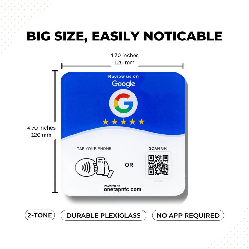 Google Review NFC Plate for Business - Tap or Scan QR Sign for Google ...
