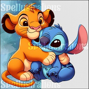 Simba and Stitch PNG, Transparent Background Clipart Images, Commercial ...