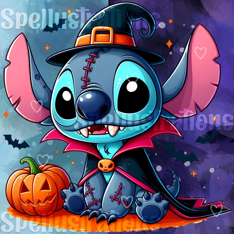 5 Halloween Vampire Stitch Digital Images, Vector Digital Art, Clipart ...