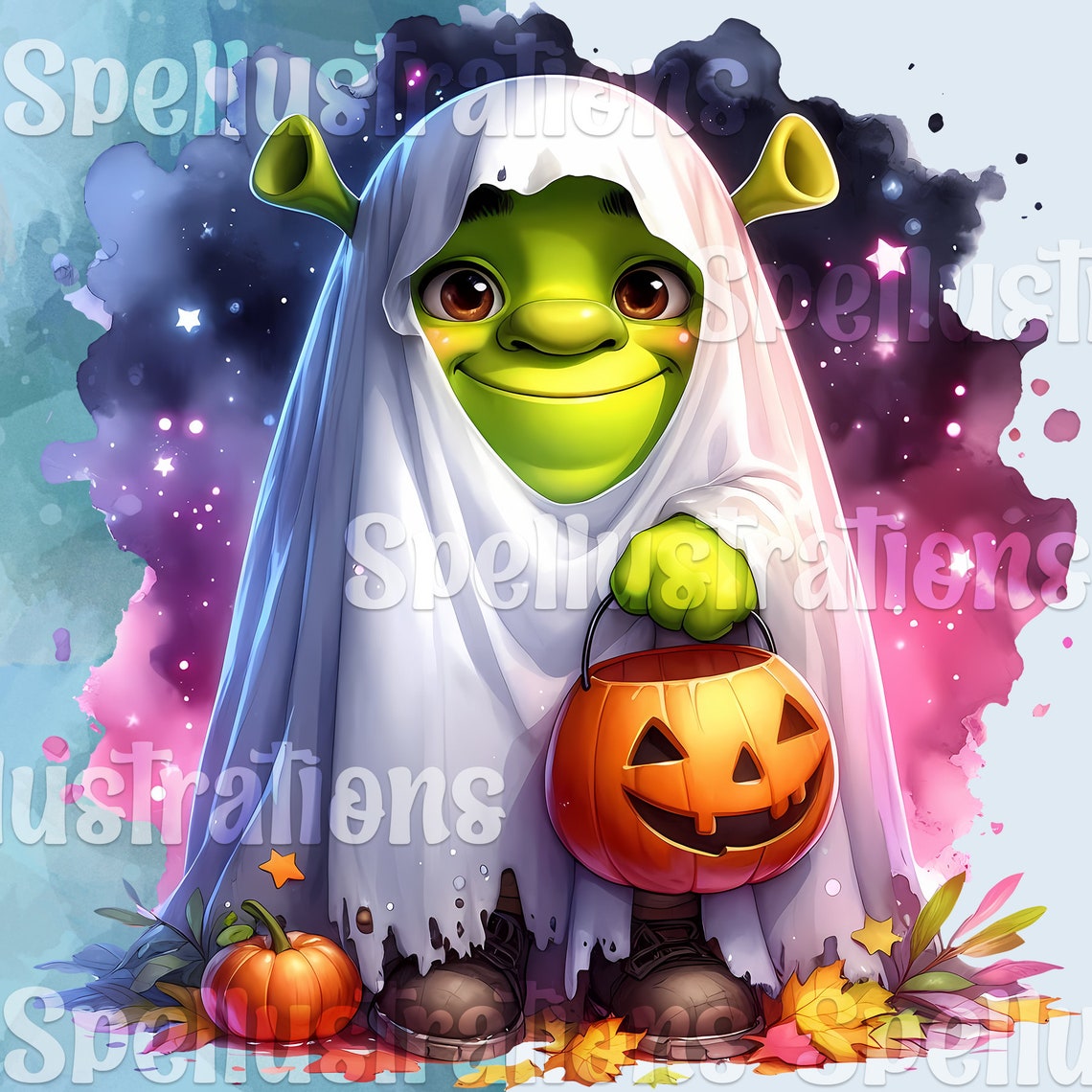 Shrek Ghost Watercolor Splash, Clipart Images, Graphics and Artwork ...