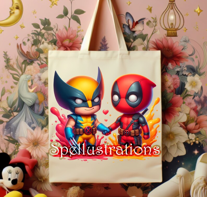 Wolverine and Deadpool Watercolor Splash, Clipart Images, Graphics and ...
