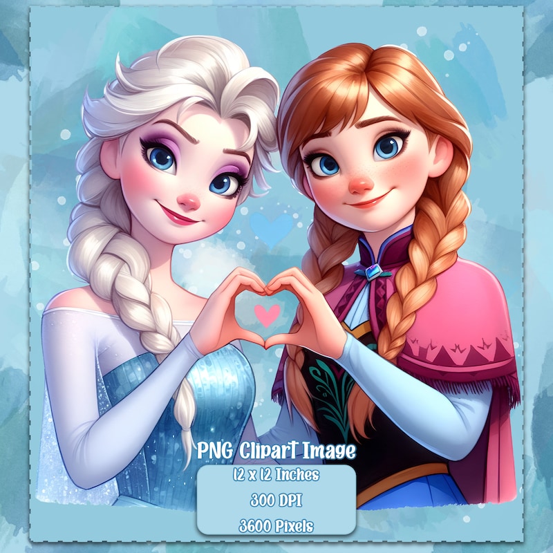 Ana and Elsa Png - Etsy