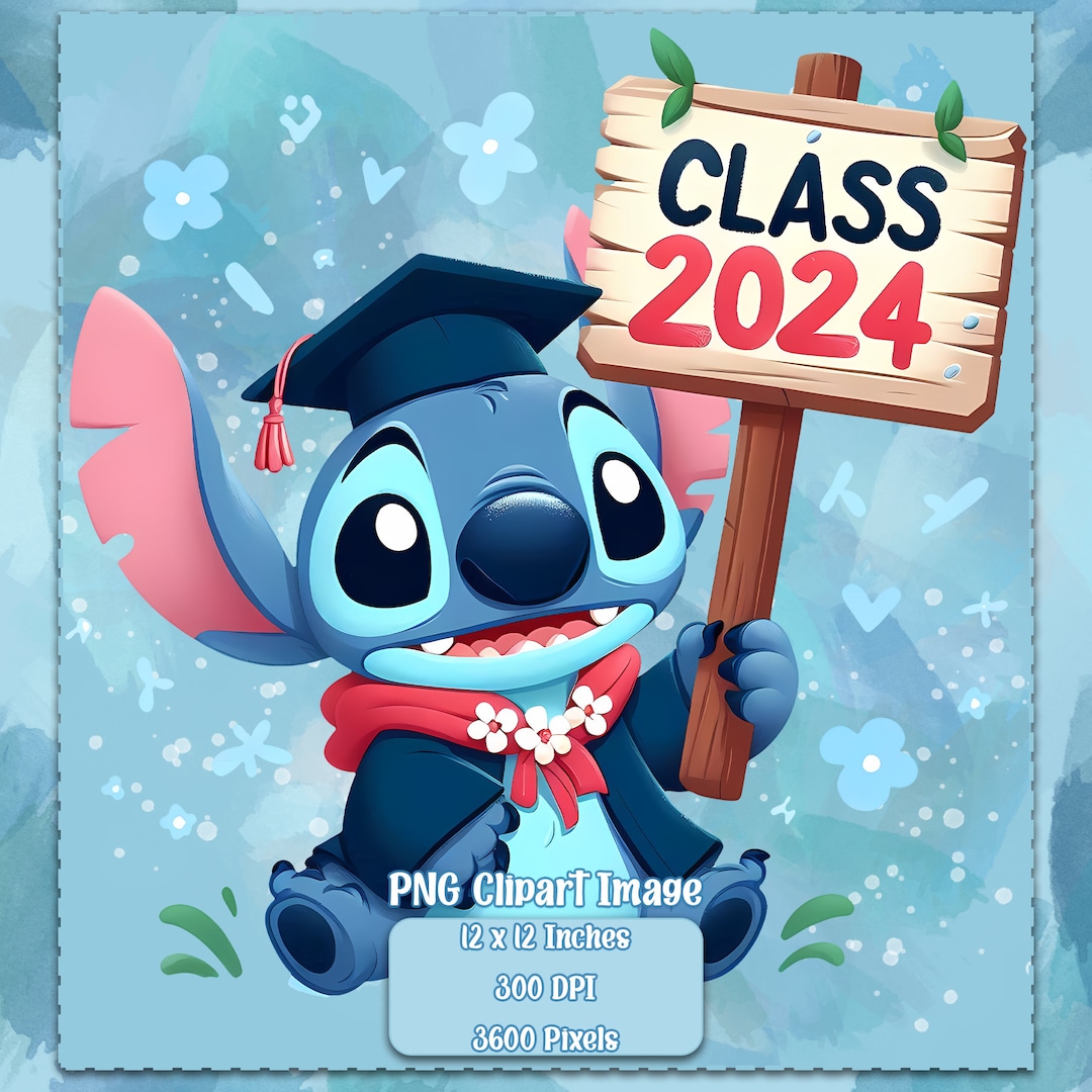 Stitch 2024 Graduate PNG, Transparent Background Clipart Images ...