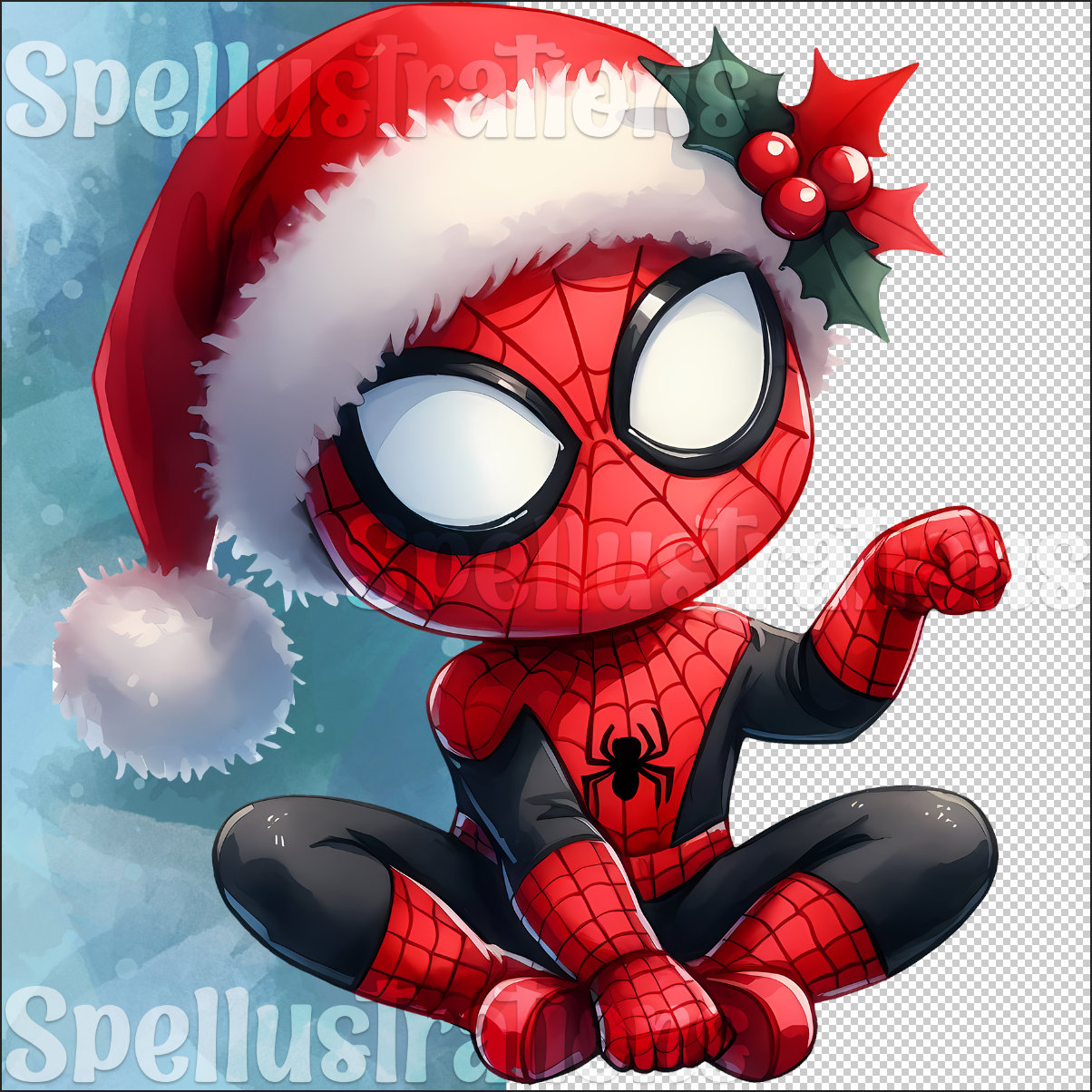 Christmas Spidey PNG, Transparent Background Clipart Images, Commercial ...
