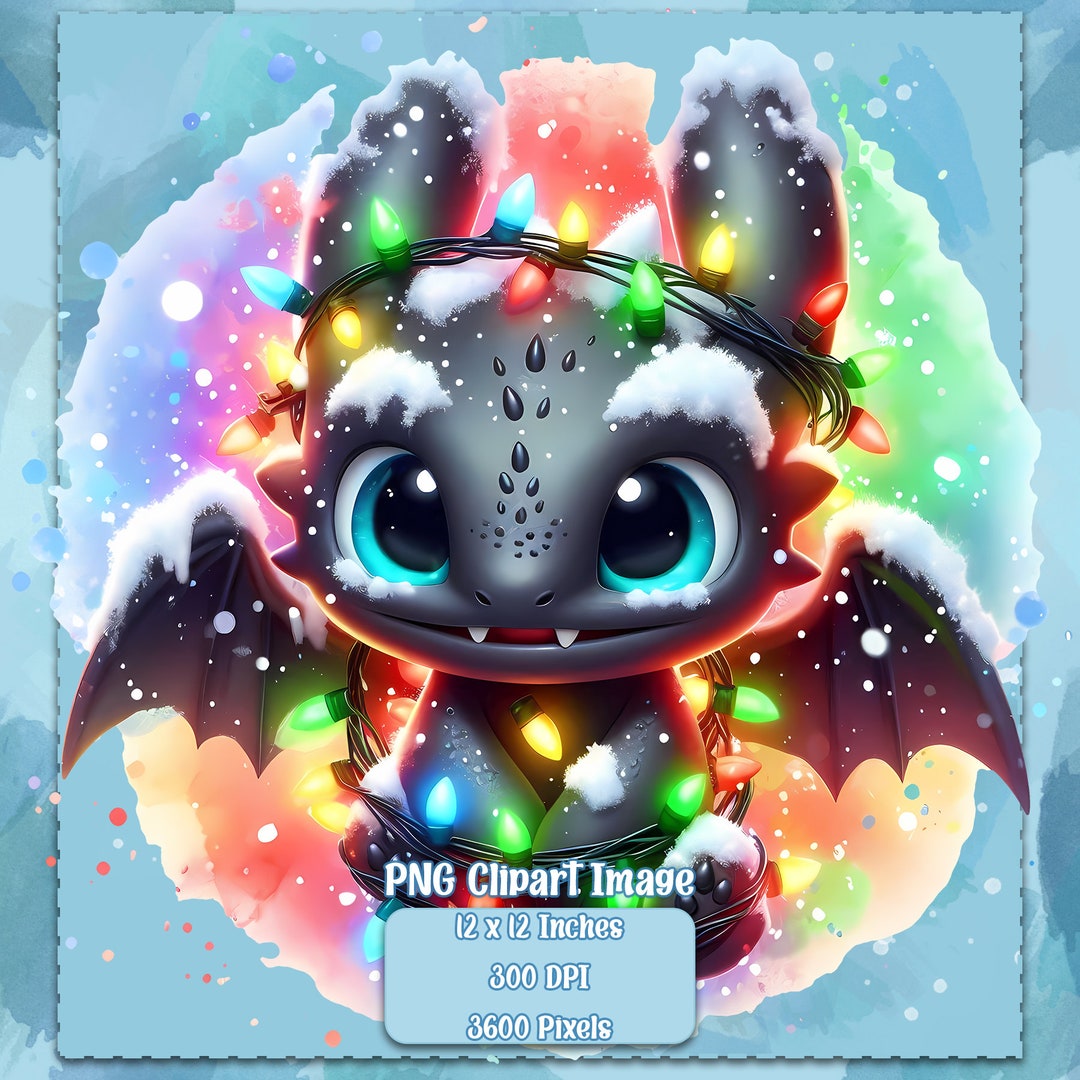 Christmas Toothless Watercolor Splash, Clipart Images, Graphics and ...