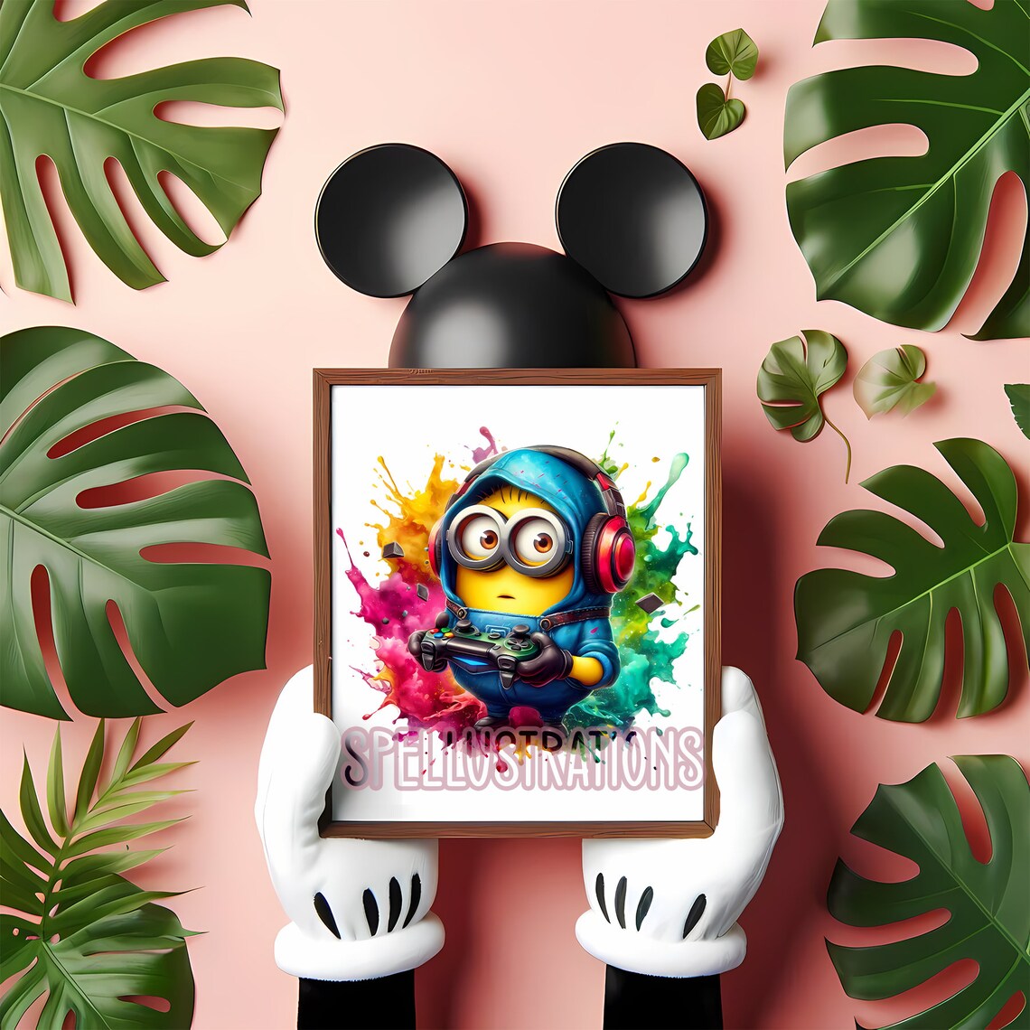 Minion Gamer Watercolor Splash, Clipart Images, Graphics and Artwork ...