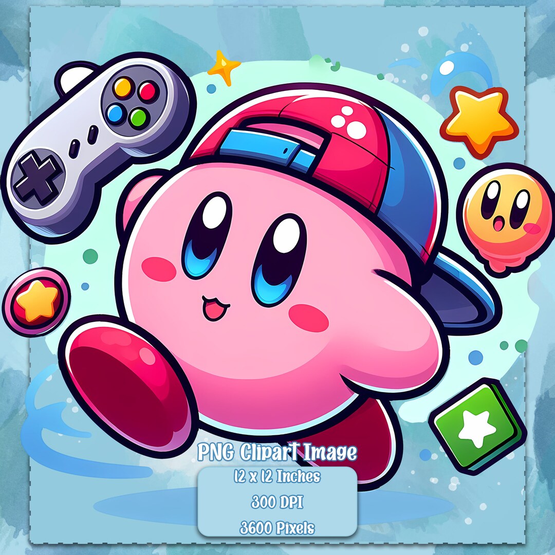 Gamer Kirby PNG, Transparent Background Clipart Images, Commercial ...