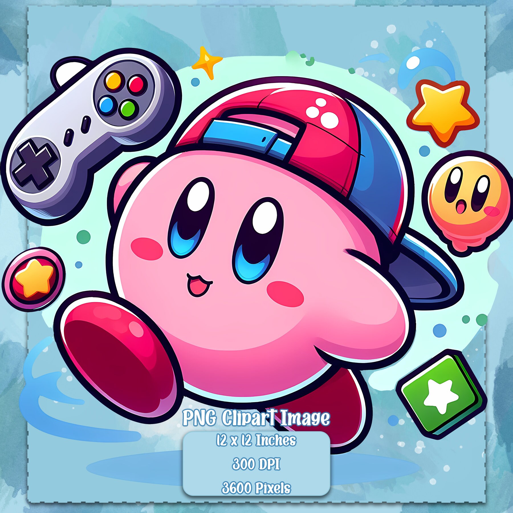 Gamer Kirby PNG, Transparent Background Clipart Images, Commercial ...