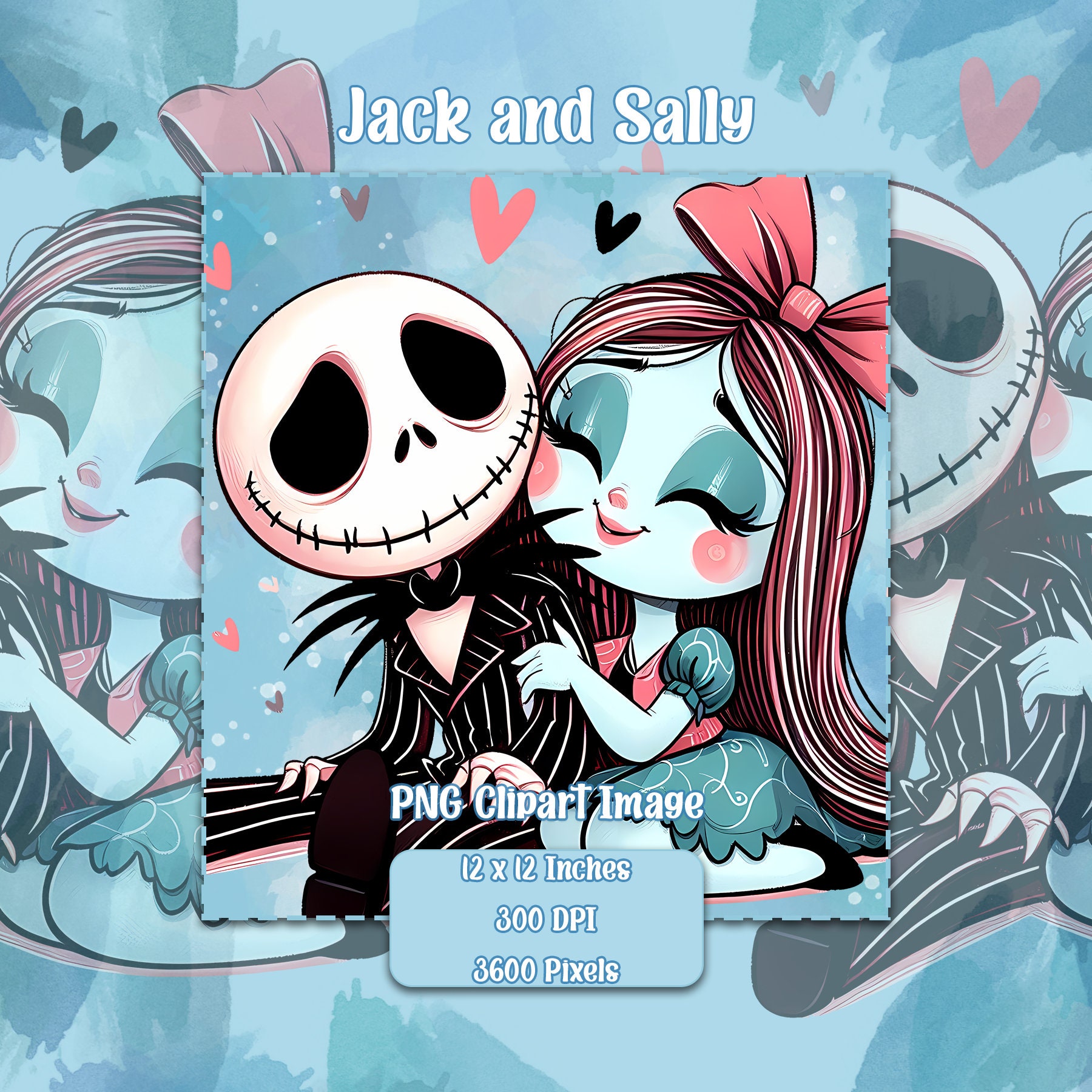 Jack and Sally PNG, Transparent Background Clipart Images, Commercial ...