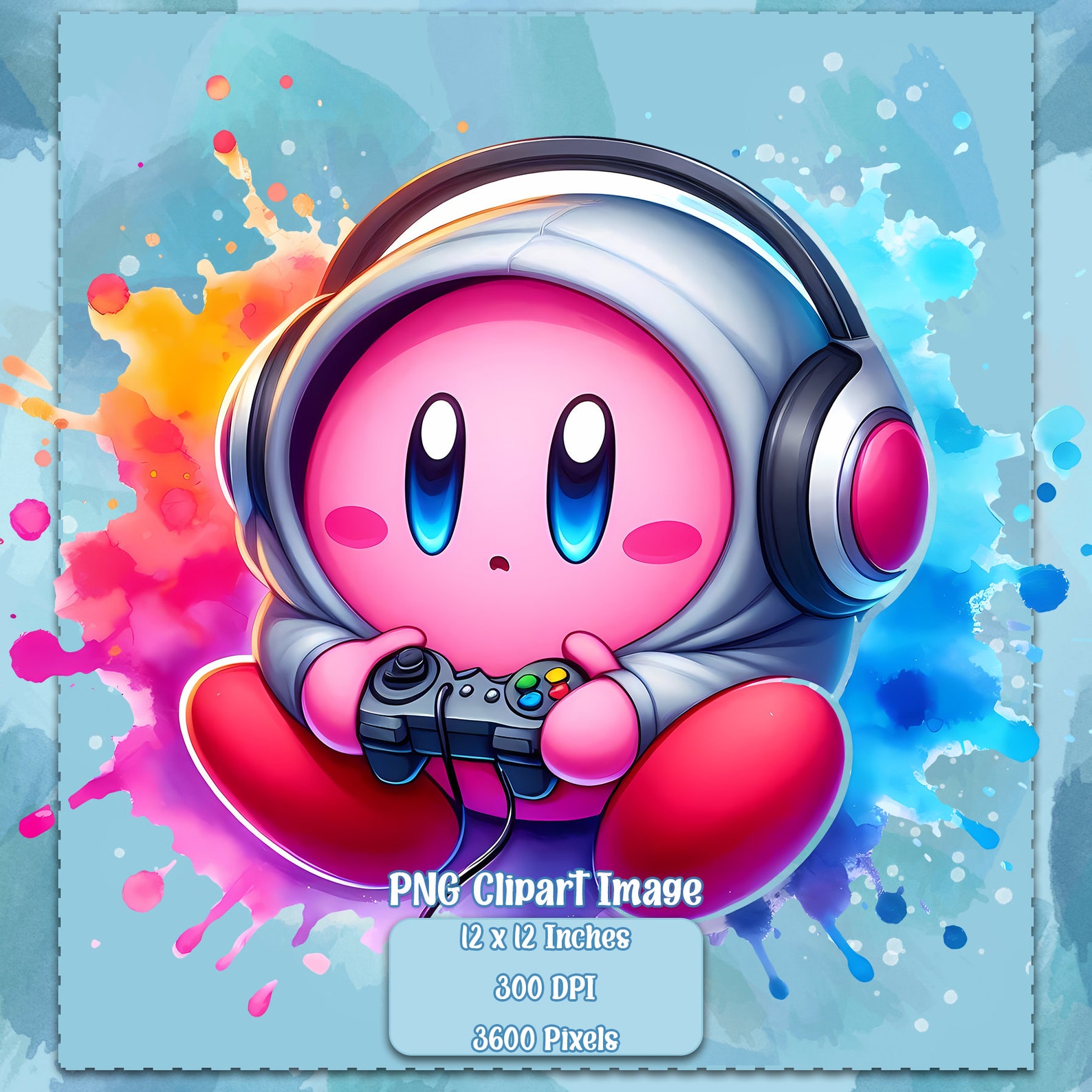 Gamer Kirby PNG, Transparent Background Clipart Images, Commercial ...