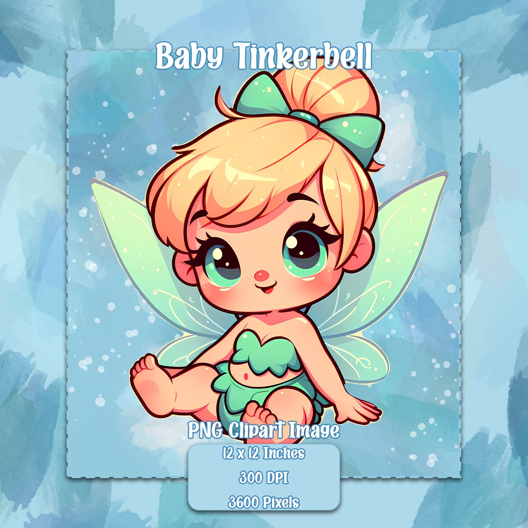 Baby Tinkerbell PNG, Transparent Background Clipart Images, Commercial ...