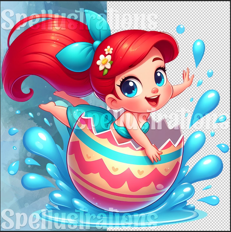 Ariel Easter Egg PNG, Transparent Background Clipart Images, Commercial ...