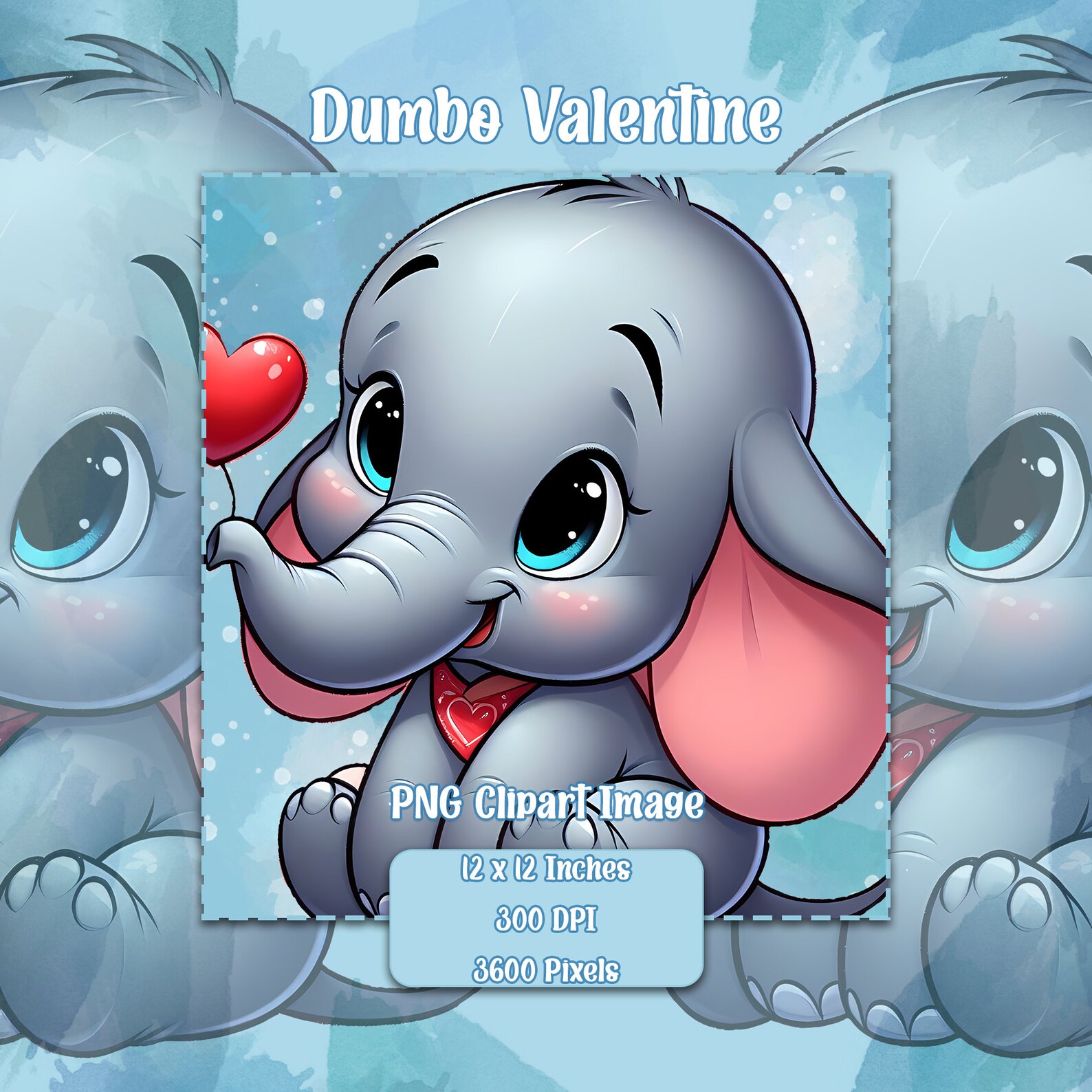 Dumbo Valentine PNG, Transparent Background Clipart Images, Commercial ...