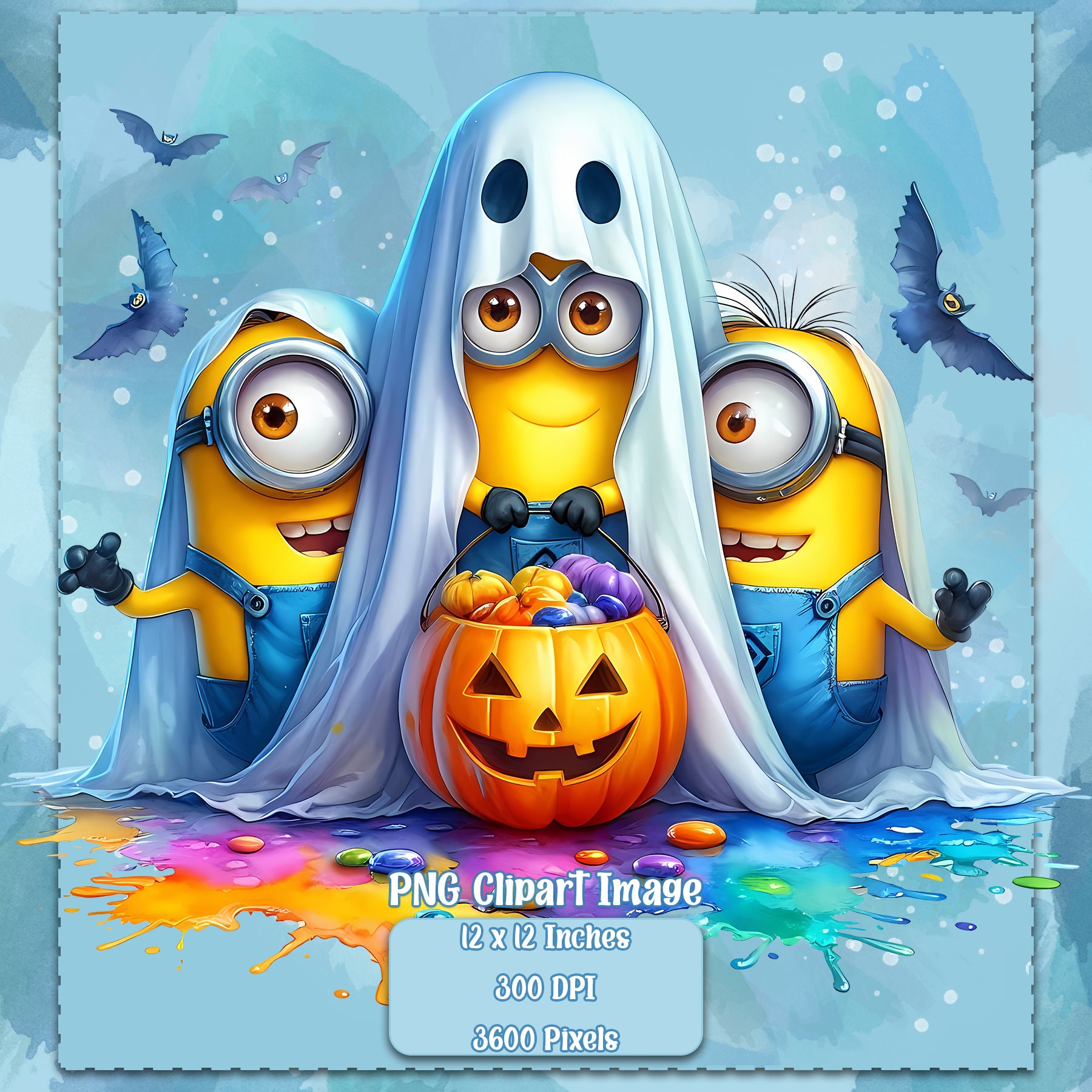 Ghost Minions Watercolor Splash, Clipart Images, Graphics and Artwork ...