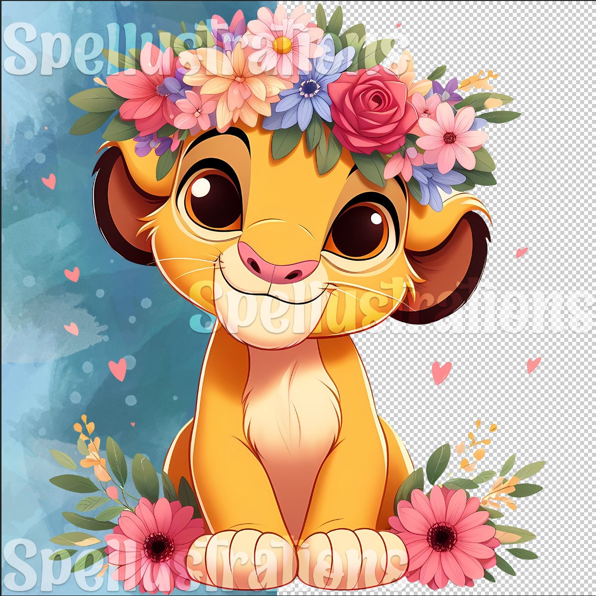 Simba Spring Flowers PNG, imágenes prediseñadas de fondo transparente ...